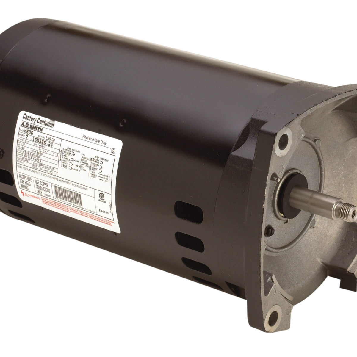 UH637 | Pool and Spa Pump Motor | 2 HP | 3 Phase | ODP | 3450 RPM | 20