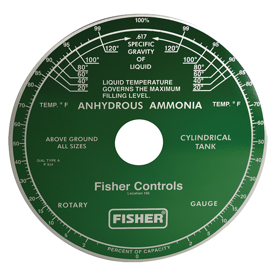 P324 (Fisher) Dial-Rotary Gauge Nh3